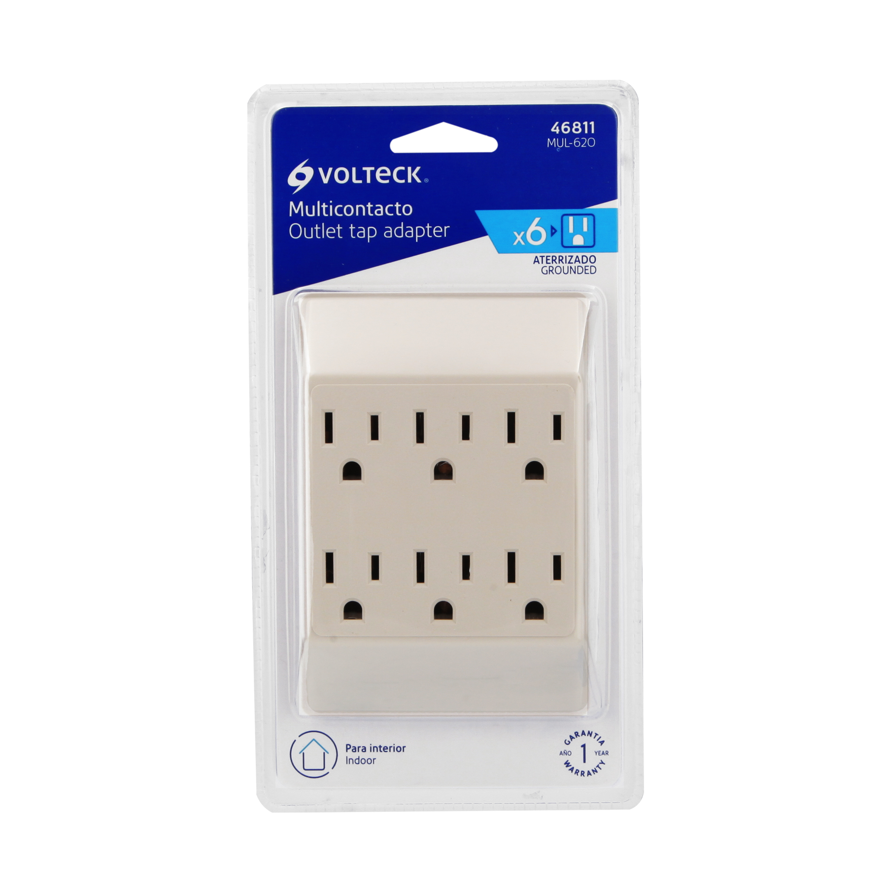 MULTITOMA D/PARED 6TOMACORRIENTES CUADRA