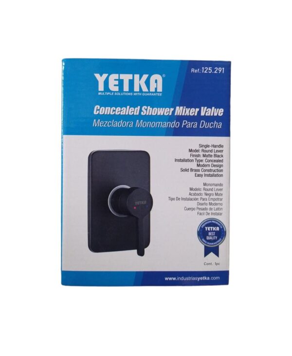 YETKA MEZC. MONOMANDO DE DUCHA MANIJA NEGRO MATE (4897103882741)