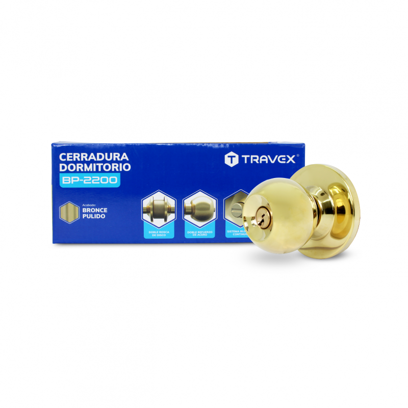TRAVEX CERRADURA POMO DORM BP-2200 BRONCE PULIDO